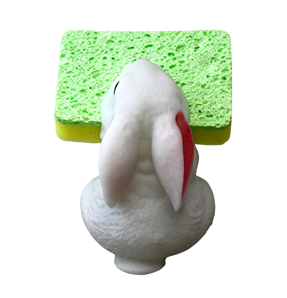 Bunny Rabbit Sponge Holder w/ Sponge Fun Kitchen Counter Organizer ...