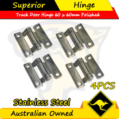 4xTruck Door Hinge 60x60mm Polished Boat Trailer Butt Pin Hinges ...