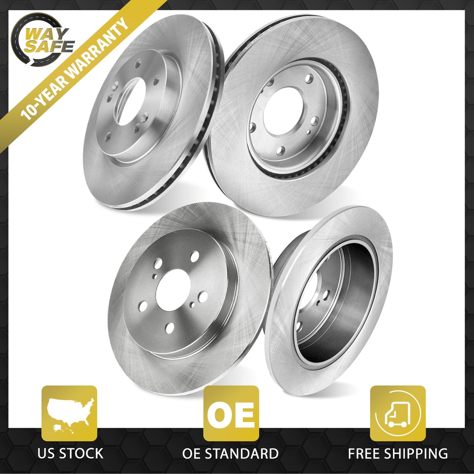 Front Rear Brake Rotors Kit for Toyota Matrix Corolla Pontiac Vibe | eBay