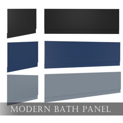 Bathroom High Gloss White Matt Blue Black Front Side End MDF Bath Panel ...