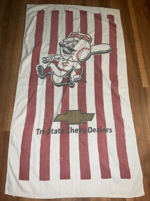 Vintage Cincinnati Reds Beach Towel 54”x 29” Stripe 90s | eBay