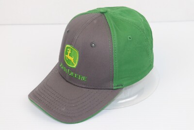John Deere Hat StrapBack Baseball Cap Gray Green Logo Embroidered ...