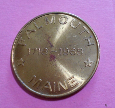 Falmouth Maine collectors token ME USA coin 1718 1968 medallion 250 ...