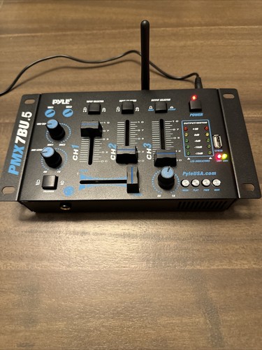 Pyle PMX7BU.5 3 Channel Bluetooth DJ Sound Board Mixer Syste (E10016356 ...