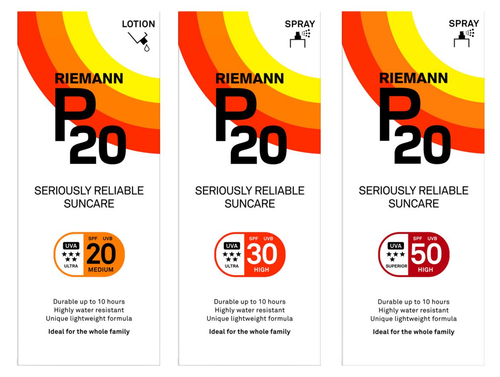 RIEMANN P20 SUN PROTECTION - SPF20 LOTION, SPF30 SPRAY, SPF50 SPRAY ...