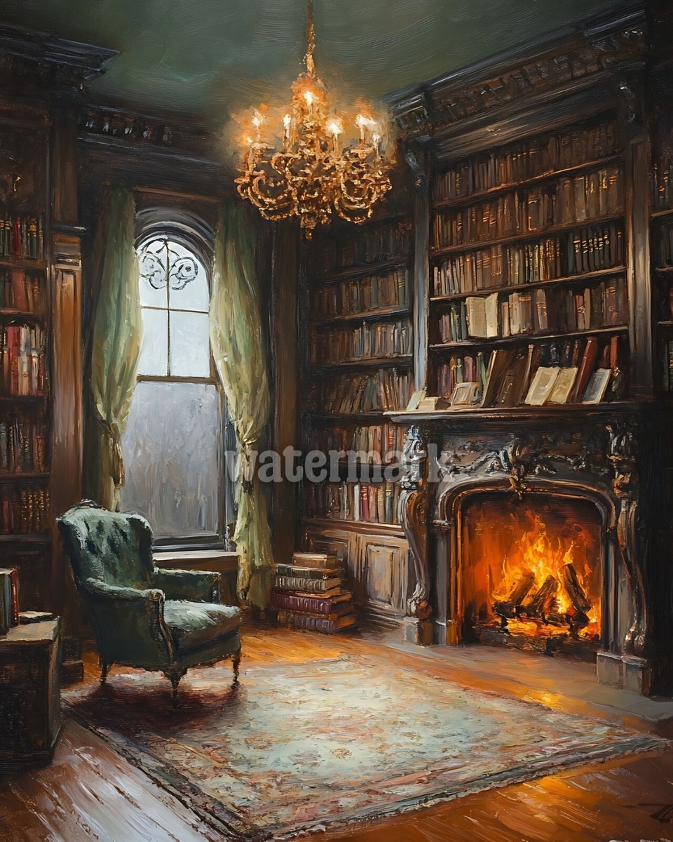 Victorian Fireplace Library