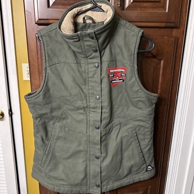Ridgecut Vest Womens Small Green Full Zip Sherpa Lined Sleeveless ...