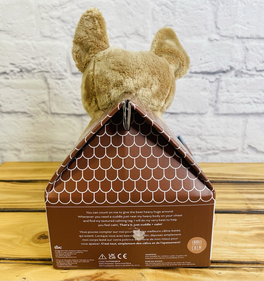 Cuddle + Calm Huggable Frenchie weighted plush dog tan | eBay