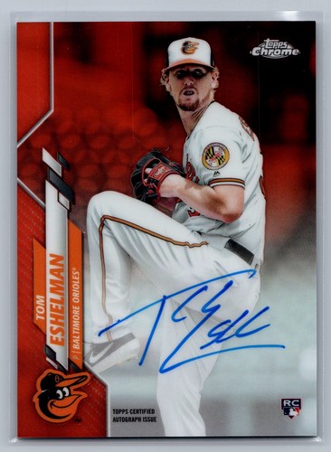 Tom Eshelman 2020 Topps Chrome Rookie Autographs Orange /25 - Bookend # ...