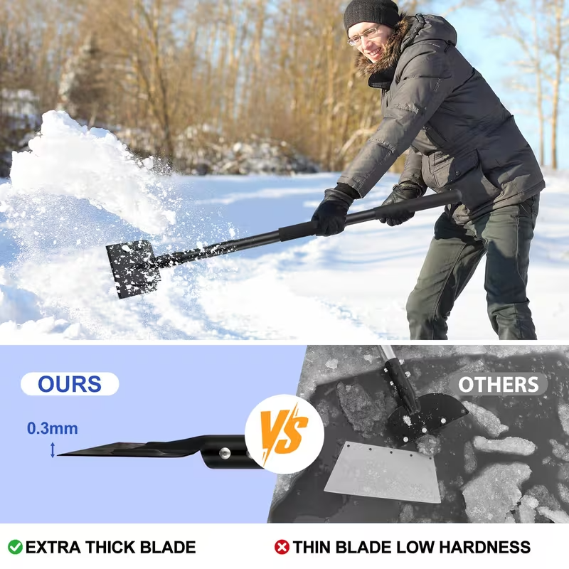 Heavy Duty Stainless Steel Ice Chopper Snow Shovel Scraper Ergonomic ...