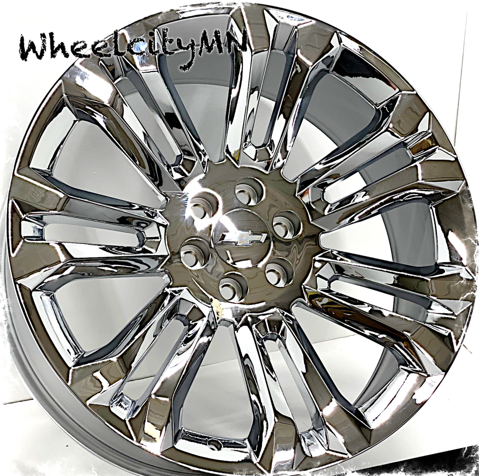 22" chrome OE 5666 replica wheels fits 2024 Chevy Silverado Tahoe LTZ ...