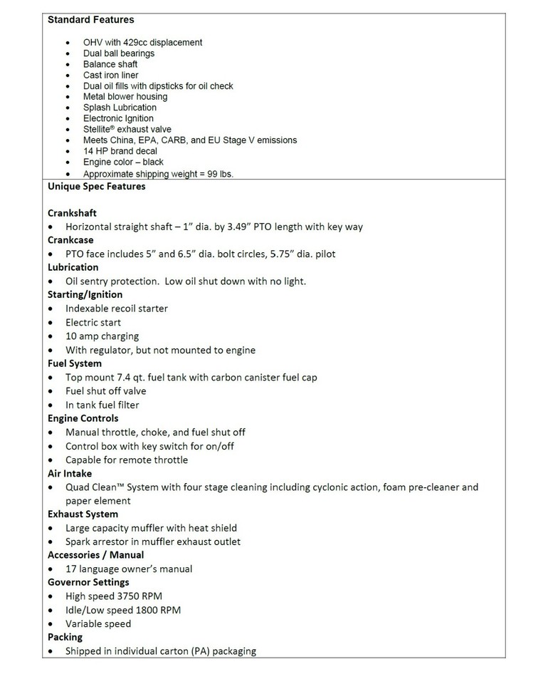 CH440-3275 Kohler 1" x 3.49" Horizontal Electric Start 14hp Engine ...