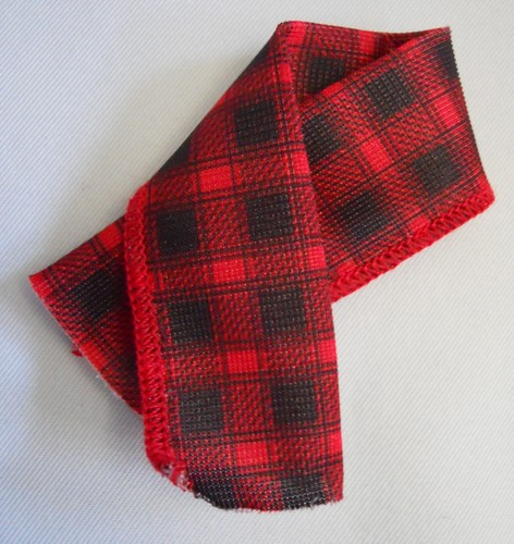 Barbie Doll School Uniform Tartan PLAID NECK SCARF Red Black Check ...