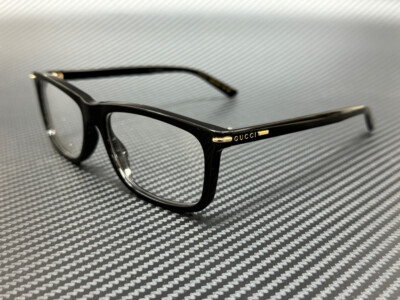 GUCCI GG1447O 001 Black Gold Men's Large 57 mm Eyeglasses | eBay