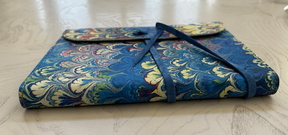 Papyrus Italian Leather Suede Journal/Diary Dark Blue Marble NEW | eBay