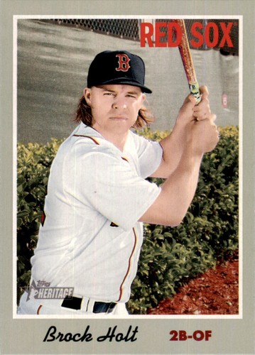 2019 Topps Heritage Brock Holt Boston Red Sox #39 MLB Baseball Sports ...