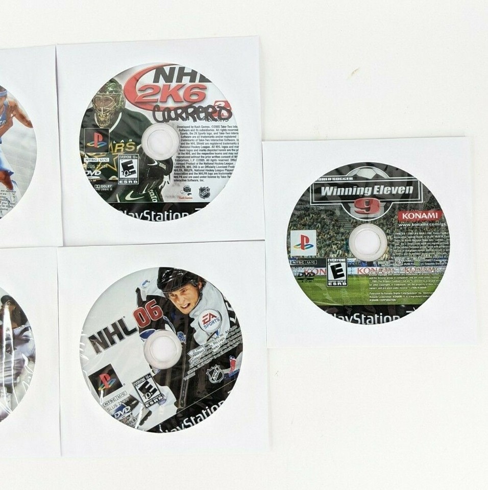 6 Sports Games Lot NCAA Football MVP Baseball NBA NHL World Soccer (PS2 ...