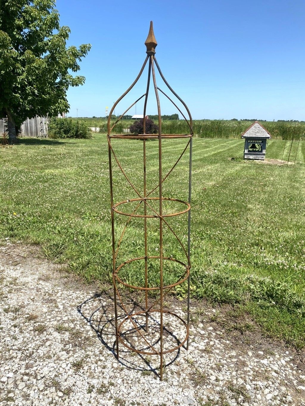 64" Rose Plant Support Garden Trellis Topiary, Round Wrought Iron ...