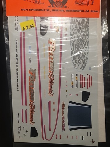 SLIXX DRAG RACING DECAL #1114 FULESH PLEASURE 95-96 MUSTANG FUNNY CAR ...