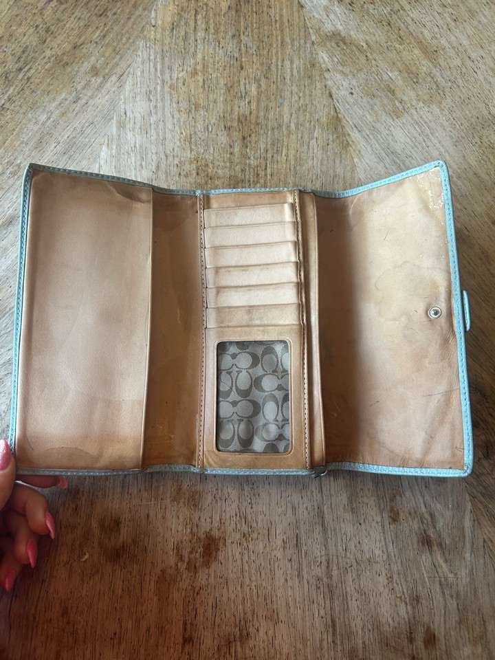 Vintage coach Light Blue Women's Folding Wallet Slots | eBay