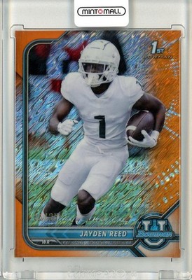 2021-22 Topps Bowman University Jayden Reed 1st Bowman Chrome Orange | eBay
