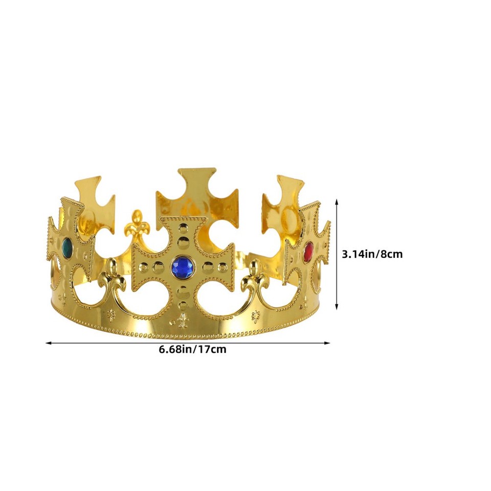 4pcs King Costume Crown : Plastic Toy Crown with Cross - Role-Play ...