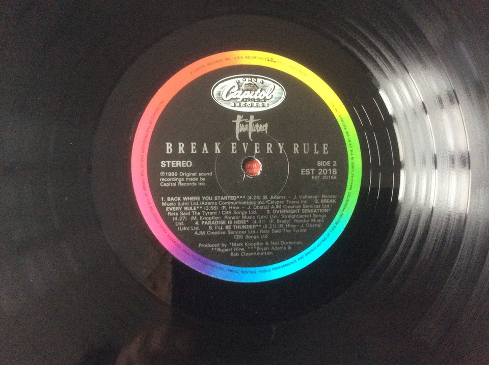 Tina Turner 2 x 1980s UK Vinyl LP Private Dancer & Break Every Rule ...