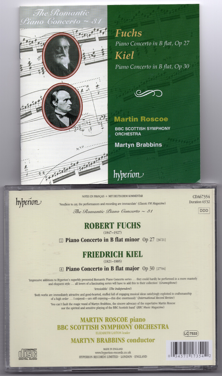 Robert Fuchs/Friedrich Kiel - Piano Concertos, Roscoe, Hyperion ...