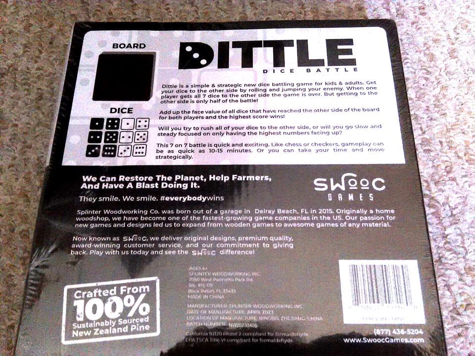 SWOOC "Dittle'' - Dice Battle | Ages 6+ | Unique Wooden Coffee Table ...