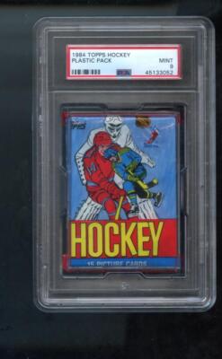 1984 Topps Hockey Card Unopened Plastic Wax Pack NHL Graded PSA 9 MINT ...