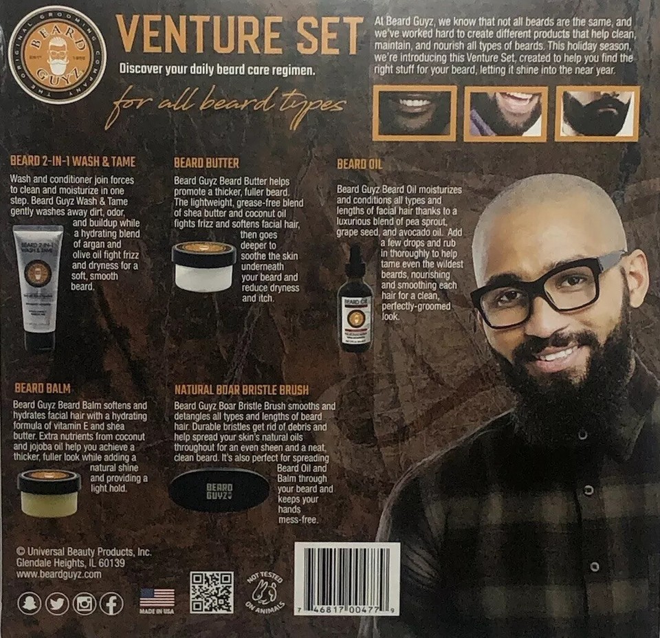 Beard Guyz Venture Men’s 5 Piece Facial / Beard Grooming Set | eBay