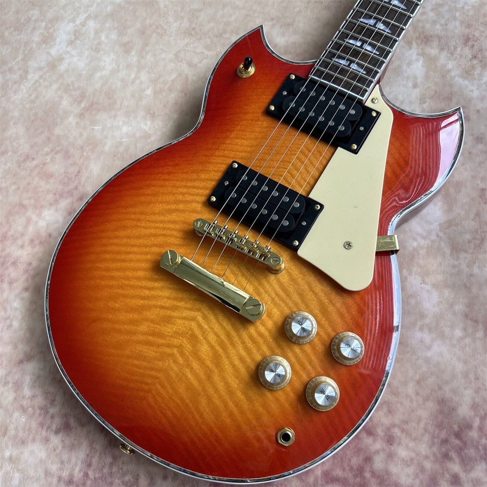Factory Outlet SG Red Yamaha Flame Maple Top Electric Guitar Mahogany ...