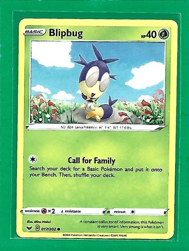Pokémon TCG Sword And Shield Blipbug #17/202 Regular Common | eBay