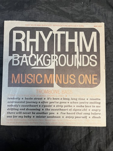 VINTAGE VINYL RECORD RHYTHM BACKGROUNDS MUSIC MINUS ONE TROMBONE BASS ...