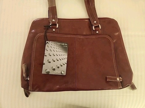 Womens Samsonite Soft Leather Burgundy Briefcase Laptop Bag | eBay