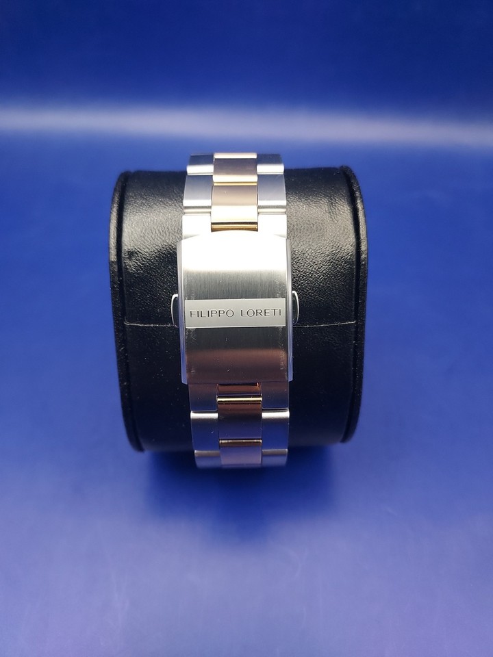 FILIPPO LORETI ASCARI MONZA CHRONOGRAPH TWO-TONE 10ATM BLUE DIAL MENS ...