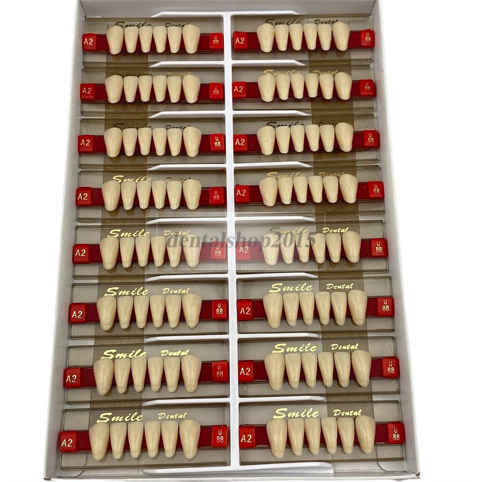96PC dental acrylic resin teeth VITA color A1 A2 A3 Denture anterior ...