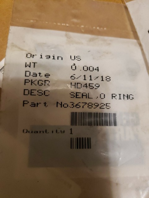 Genuine Cummins 3678925 Seal O Ring for sale online | eBay