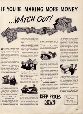 1943 War Advertising Council Vintage Article Print Ad Keep Prices Down ...