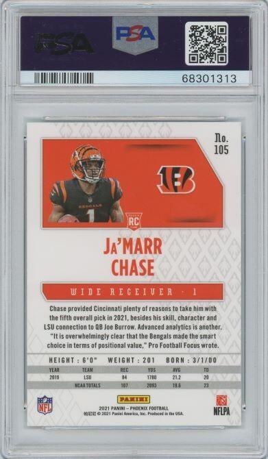 2021 Panini PHOENIX JaMarr Ja’Marr Chase #105 Rookie Card RC Bengals ...