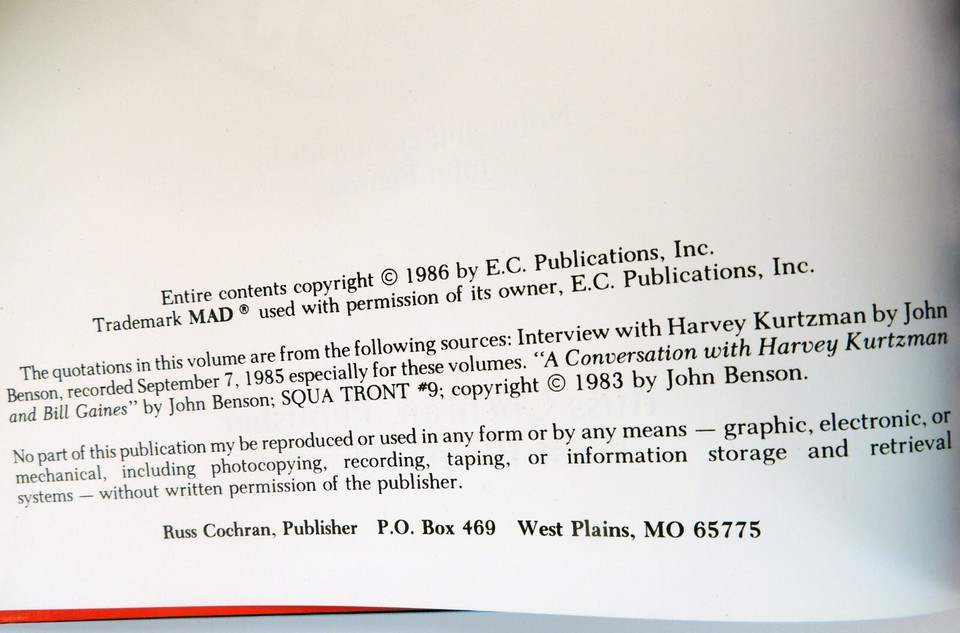 The Complete MAD In Color 4 Volume Box Set Slipcase (Russ Cochran, 1986 ...