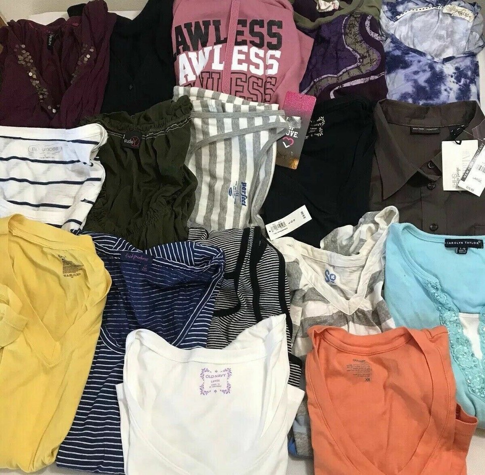 FIVE(5) pounds WOMEN's shirts WHOLESALE Lot SIZE MEDIUM/LARGE Tops Fall ...