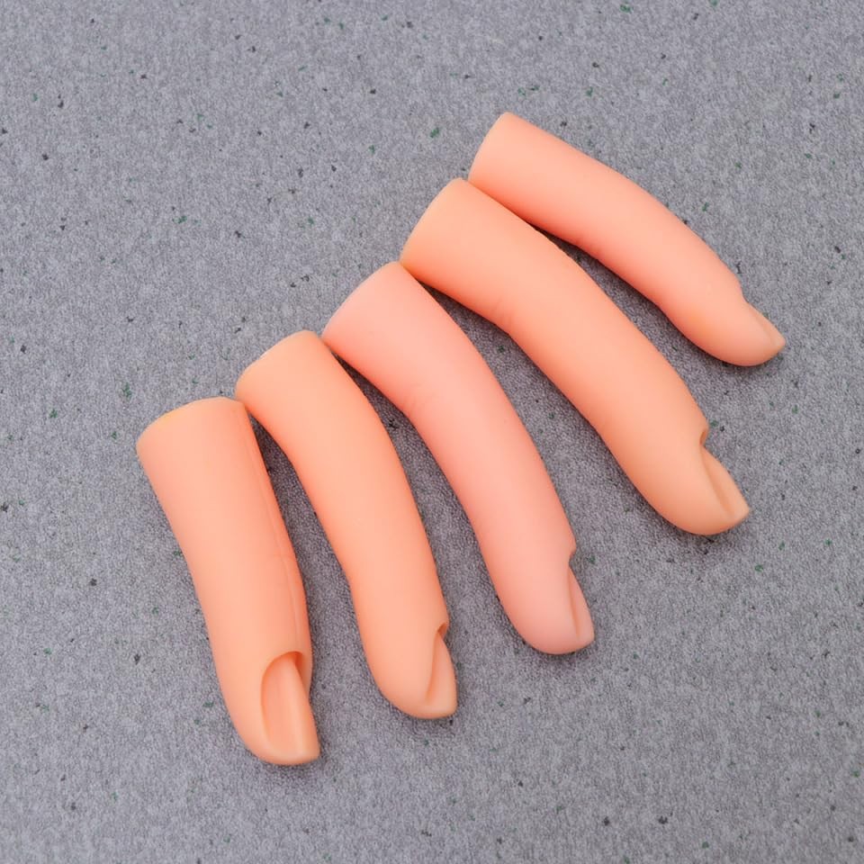 Nail Art Practice Finger Model - Flexible Silicone Fake Finger Medium ...