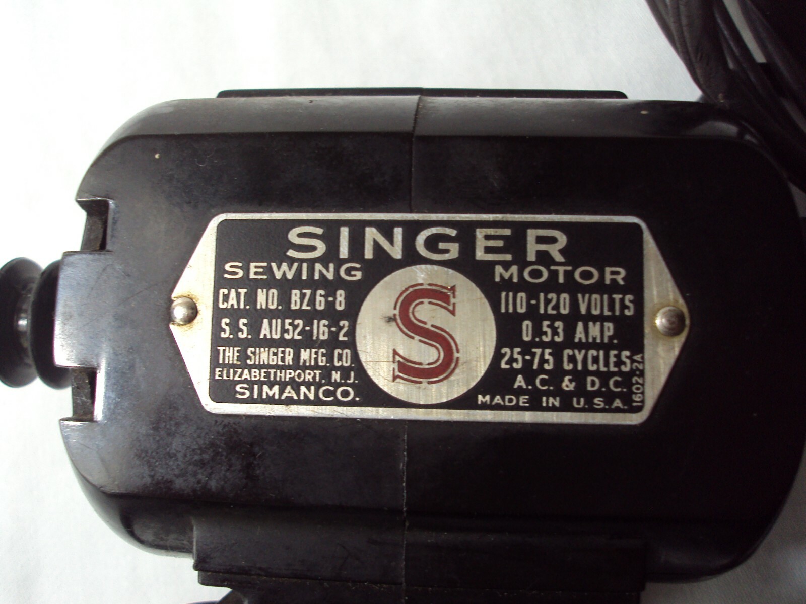 Vintage Singer Sewing Machine Attachments, Motor, Light, Power Cord ...