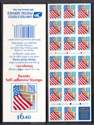 USA BOOKLET SC# 2920a FLAG OVER PORCH $0.32c - 20 S.A. MNH BOOKLET- PL ...