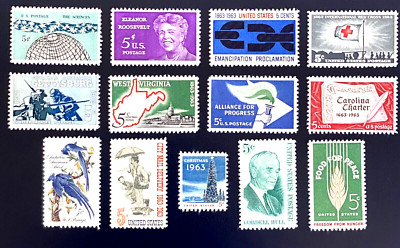 SoCo Stamps US - 1963 US Commemorative Year Complete Set #1180, 1230 ...