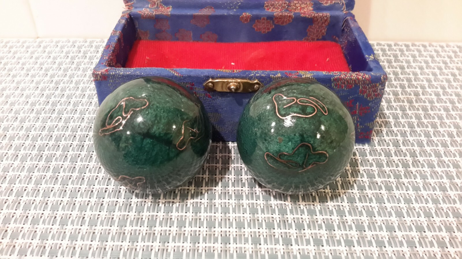 Vintage Ornate Chinese Baoding Exercise Stress Relief Meditation Balls Chest Box | eBay