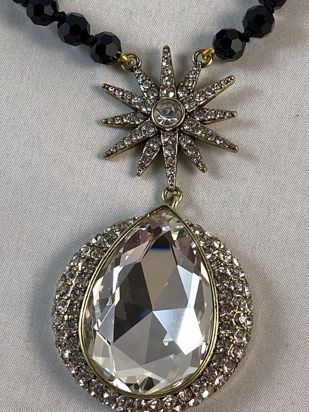 HEIDI DAUS "Twilight Trilogy"1-Piece Crystal Beaded Drop Necklace ~Jet ...