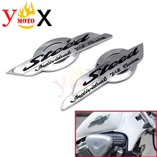 3D Chrome Side Gas Fuel Emblem Badge Stickers Decal Logo for Honda VLX ...