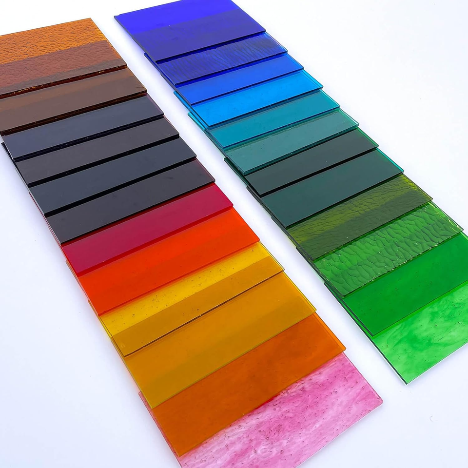 24 Sheets Transparent Stained Glass Variety Pack for Mosaic Crafts | eBay